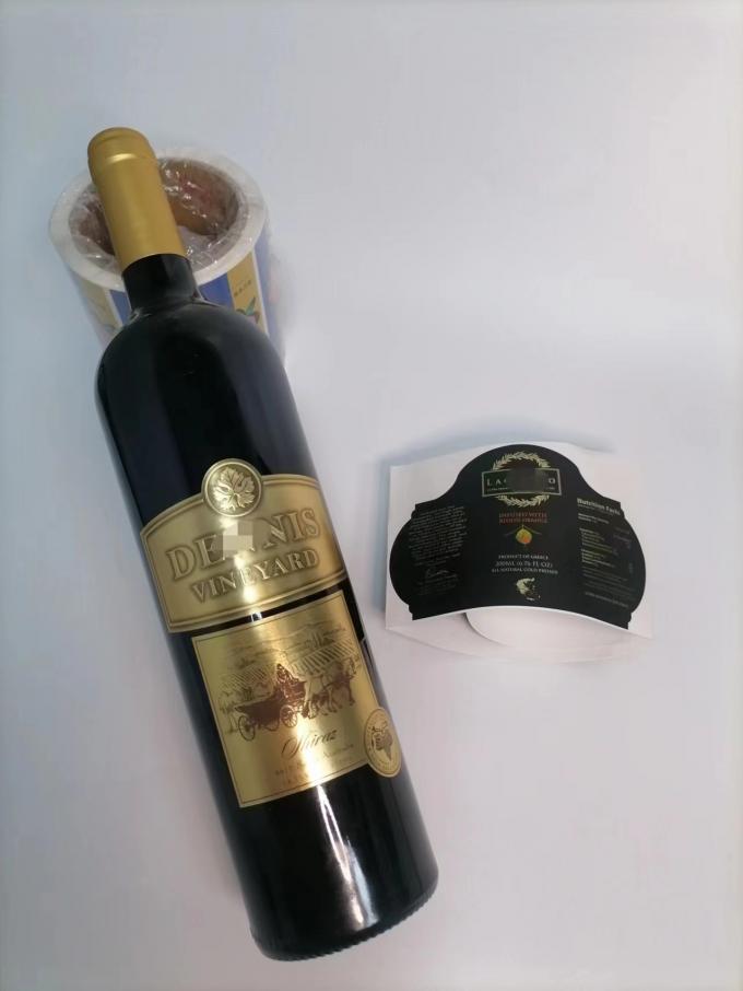 Cmyk Paper Wine Bottle Labels Sticker Paper Matt Finishing