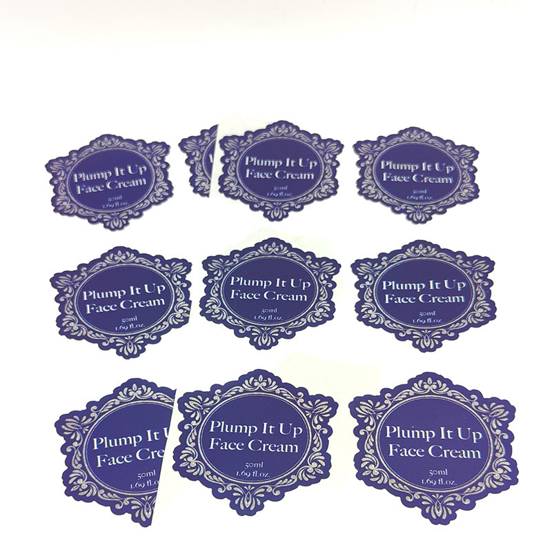 Pantone Waterproof Cosmetic Labels BOPP PET Die Cut Vinyl Stickers