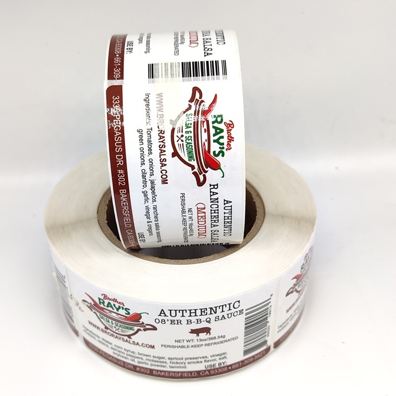 Waterproof Food And Beverage Labels For Packaging MOQ 1000pcs